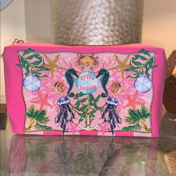 Estee Lauder | Bags | Estee Lauder Pink Cosmetic Bag | Poshmark